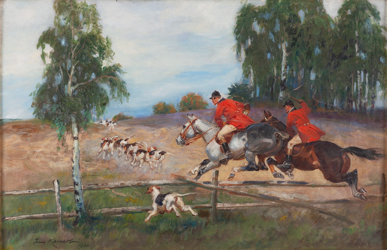 Jerzy Kossak (1886 Kraków - 1955 Kraków), Polowanie, 1938 - Aukcja ...