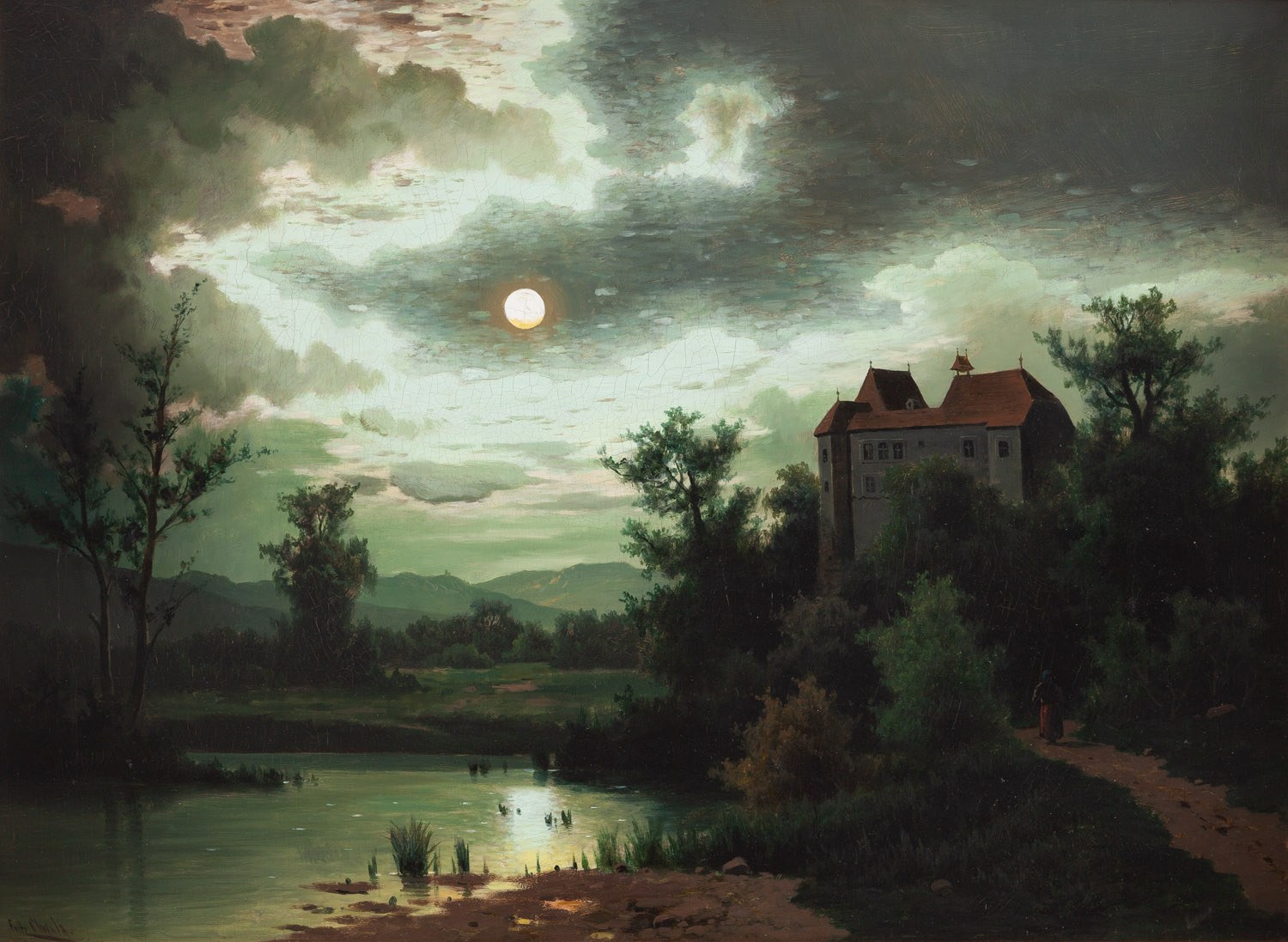 Fritz Chwala (1872 Wiedeń - 1936 Wiedeń), Nokturn - Aukcja internetowa ...