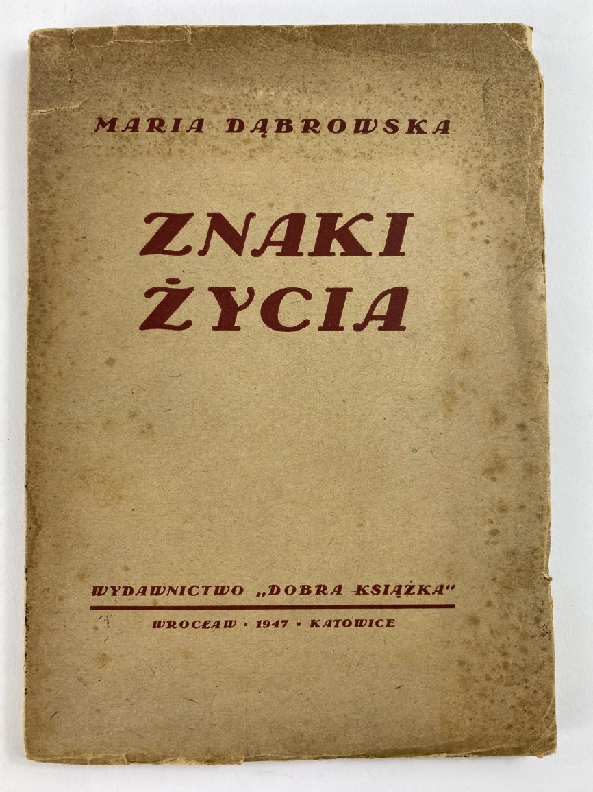 Dąbrowska Maria, Znaki życia [wydanie II] - Aukcja internetowa ...