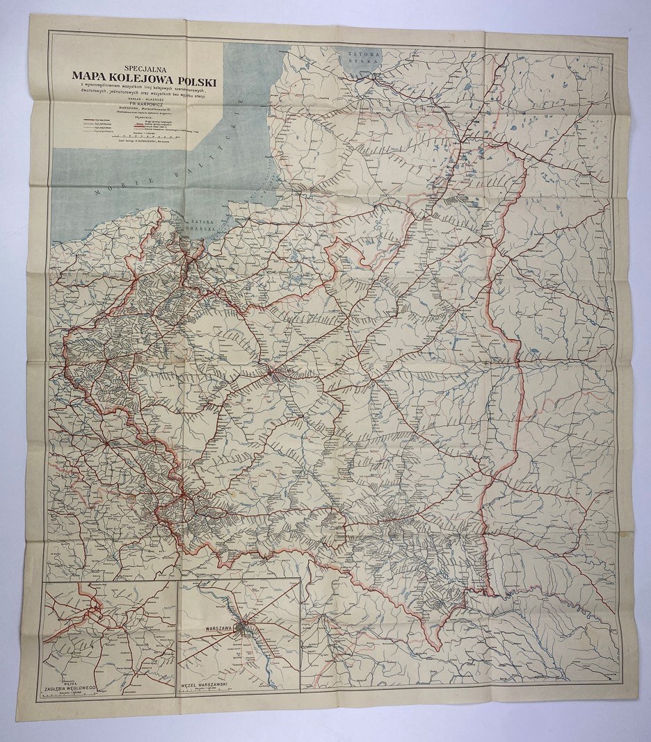 Specjalna Mapa Kolejowa Polski, nakład Fr. Karpowicza - Aukcja ...