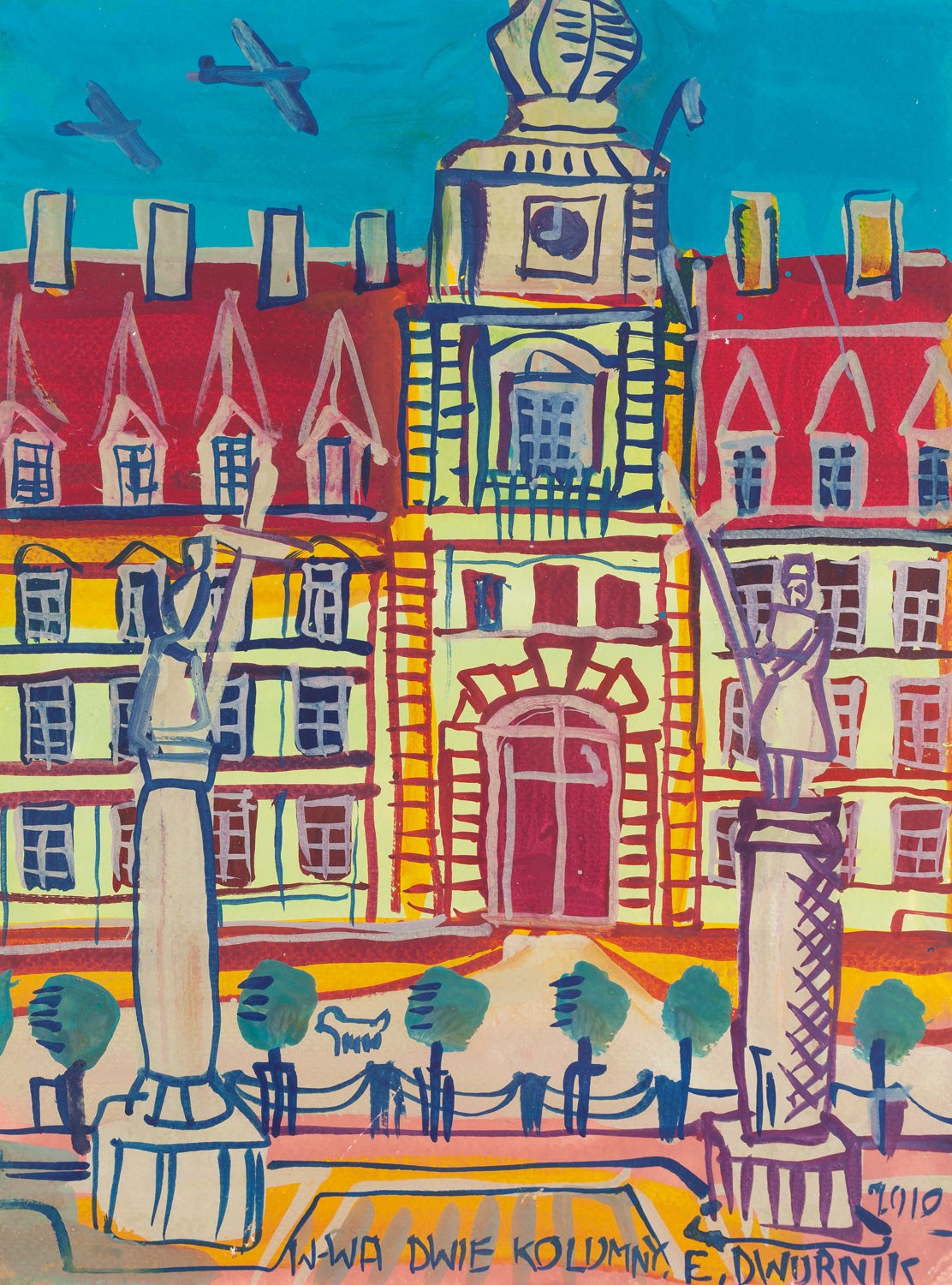 Edward Dwurnik (1943 Radzymin - 2018 Warszawa), "Dwie kolumny", 2010 - Aukcja internetowa ...