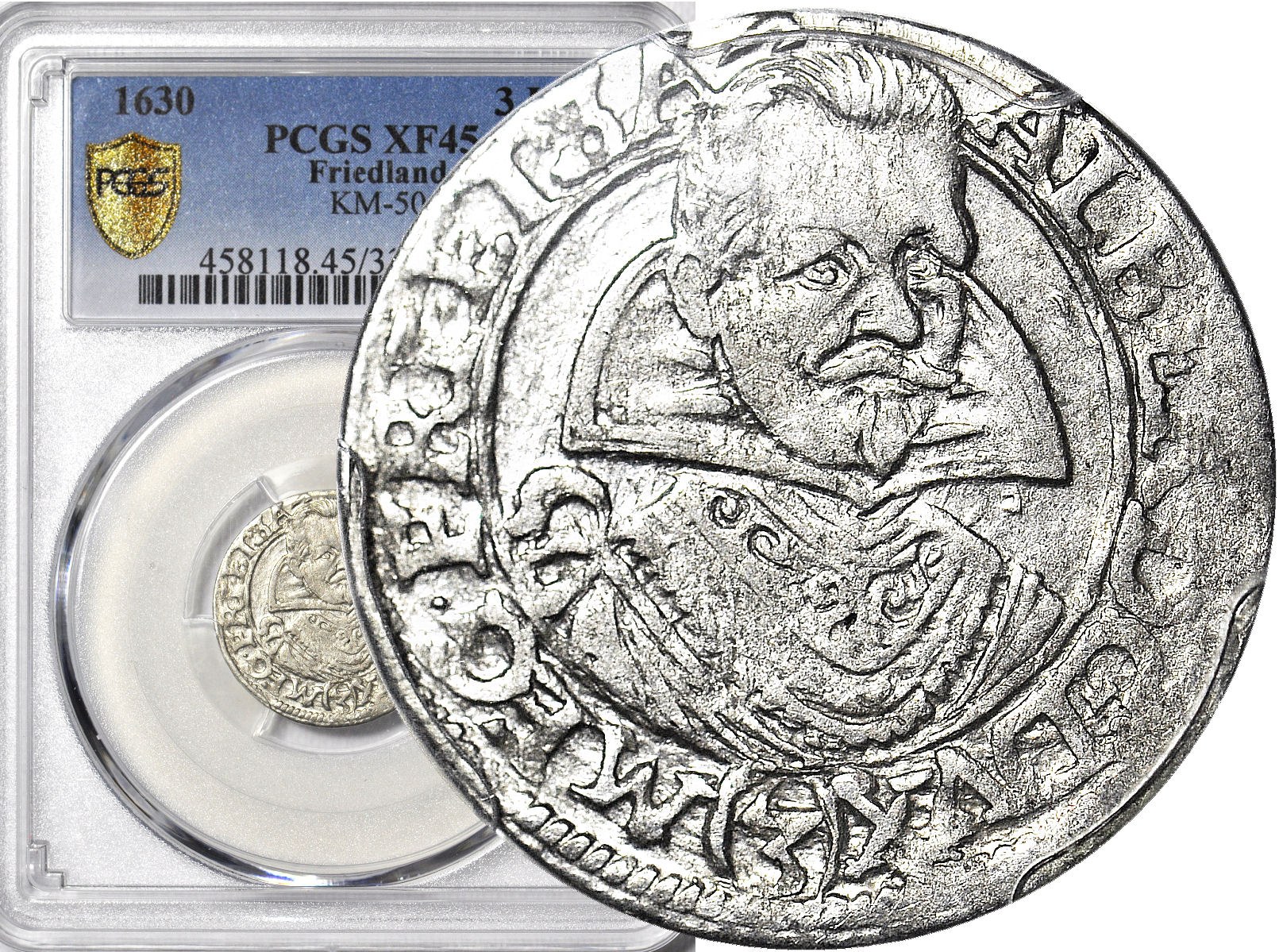 R-, Śląsk, Księstwo Żagańskie, Albert z Wallenstein, 3 krajcary 1630, S ...