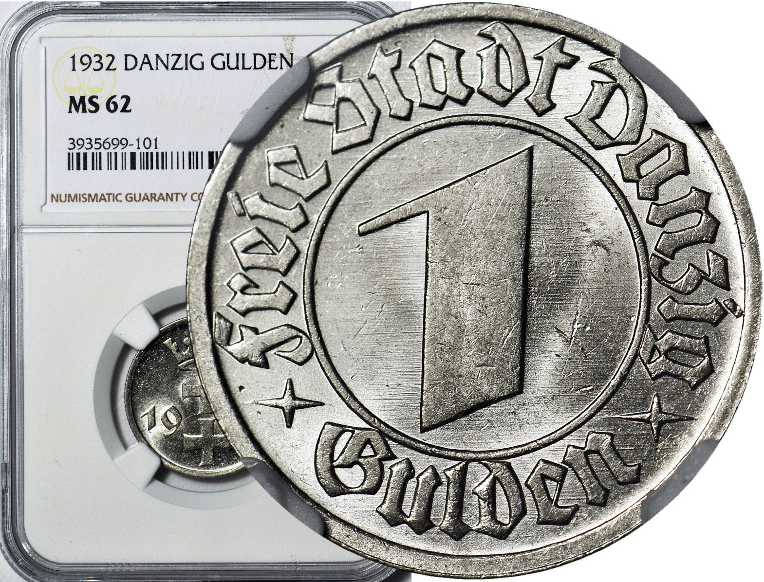 Wolne Miasto Gdańsk, 1 gulden 1932, menniczy - Aukcja internetowa / Licytacja online - Cena - OneBid