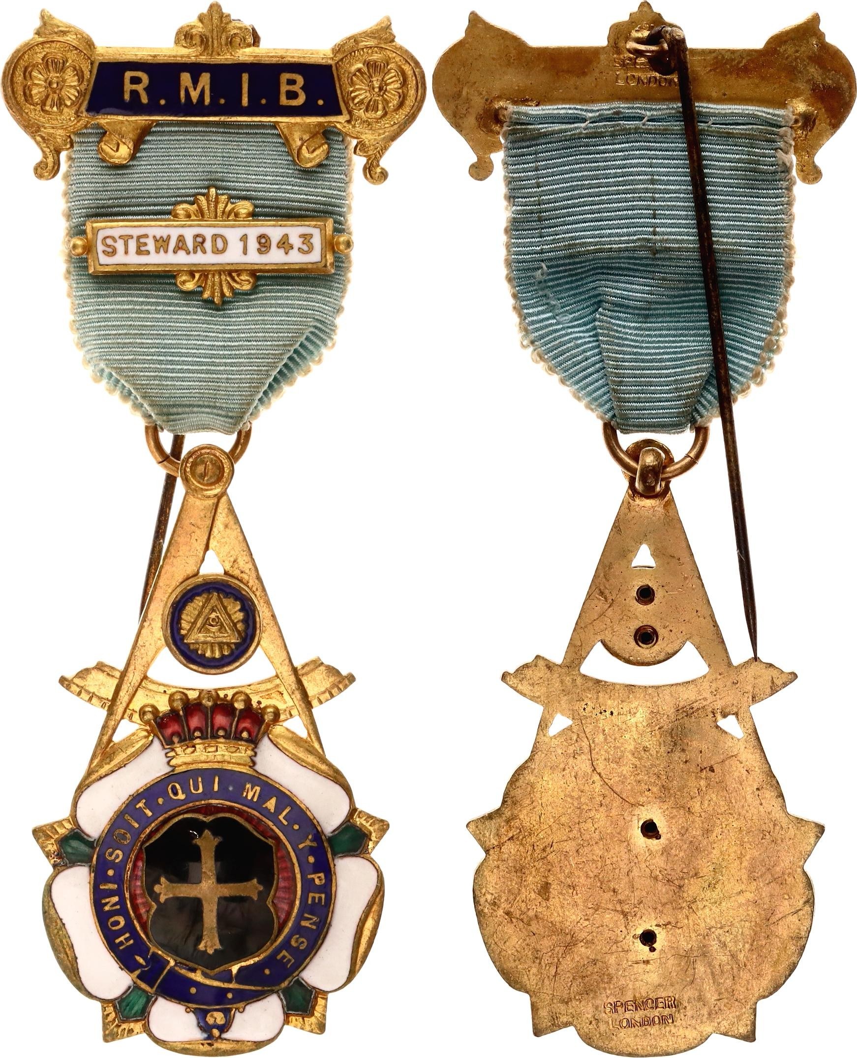 Freemasons France Royal Institute Benevolent Steward Badge 1943 ...
