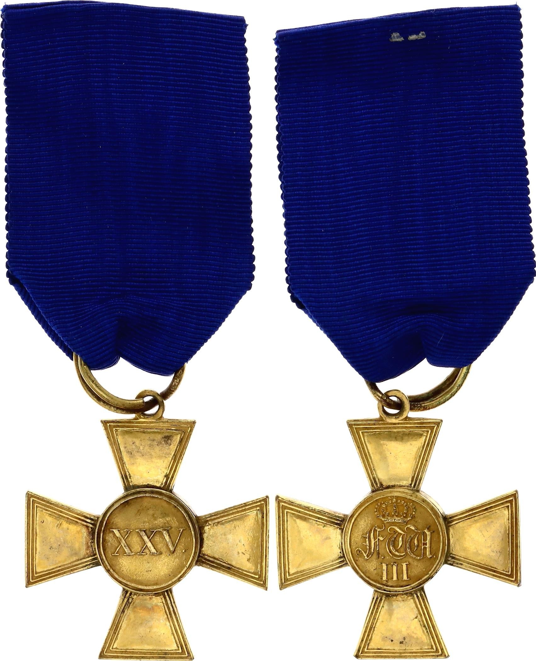 German States Prussia Service Award Cross for XXV Years of Service of ...