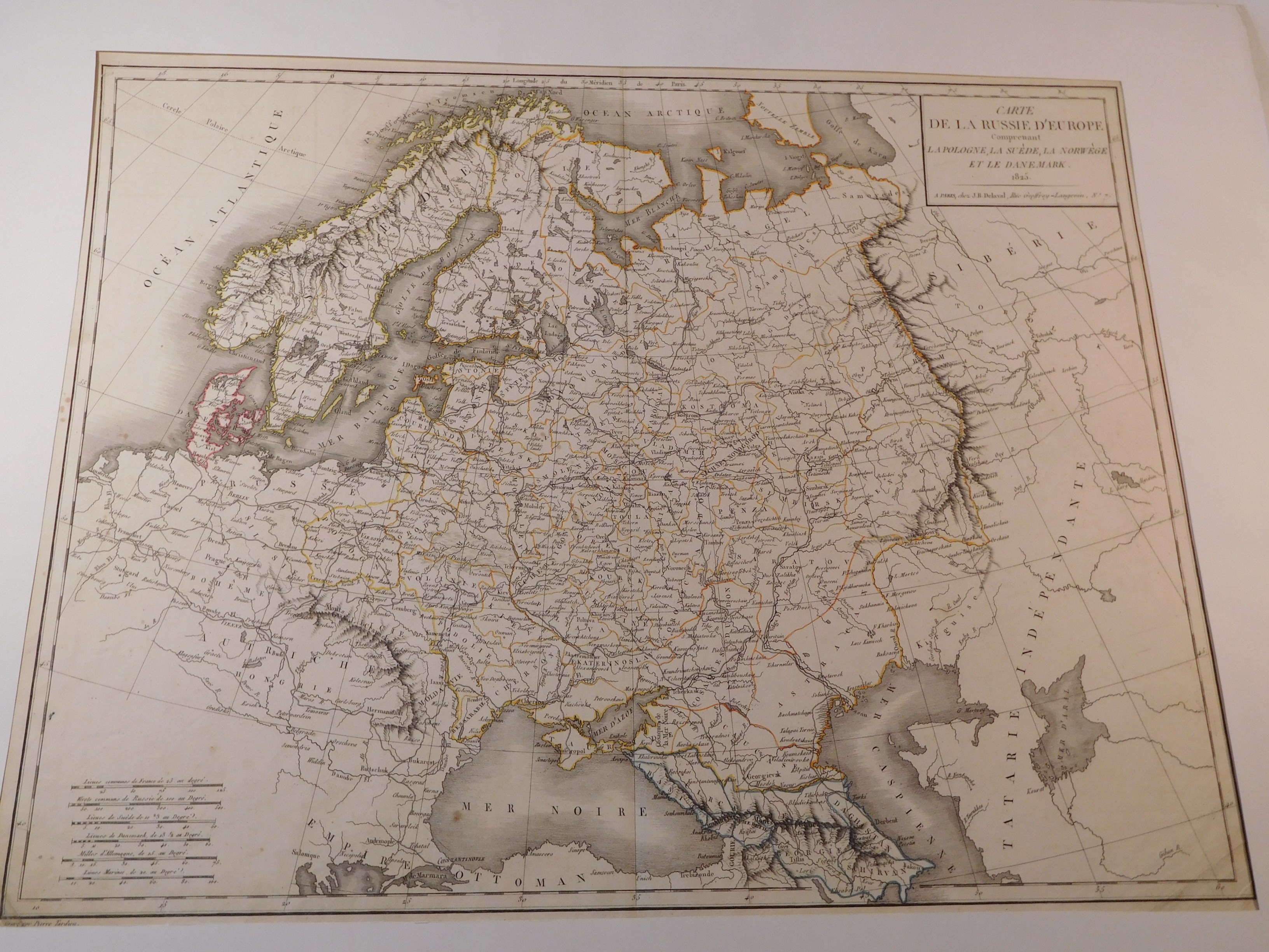 1825. TARDIEU PIERRE, CARTE DE LA RUSSIE D'EUROPE (...) LA POLOGNE ...