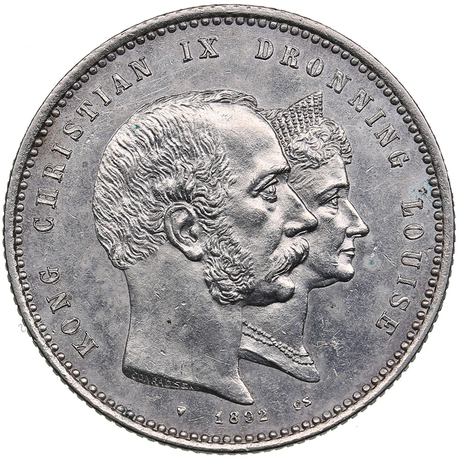 Denmark 2 Kroner 1892 - Christian IX (1863-1906) - Golden Wedding ...