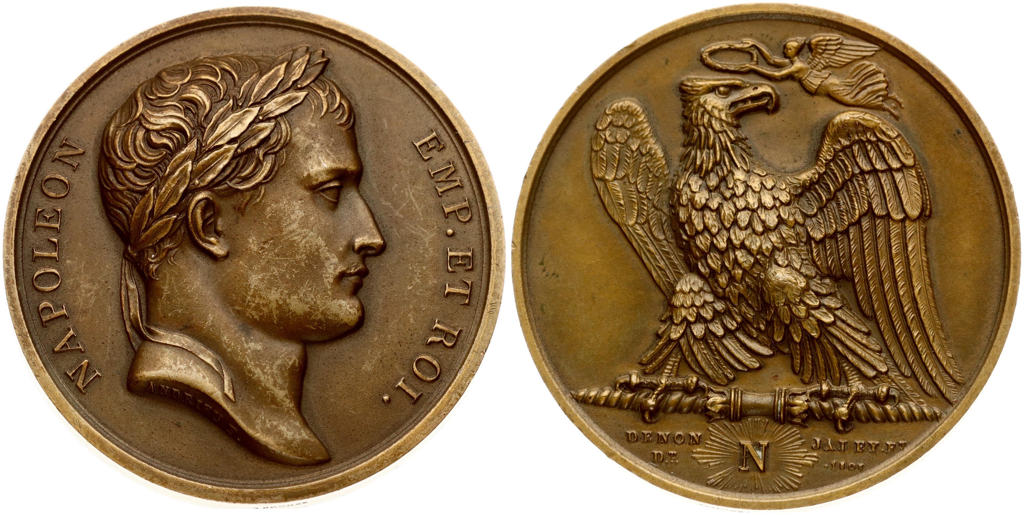 France Medal (1805) Napoleon. Obverse: Emperor Napoleon. Lettering ...