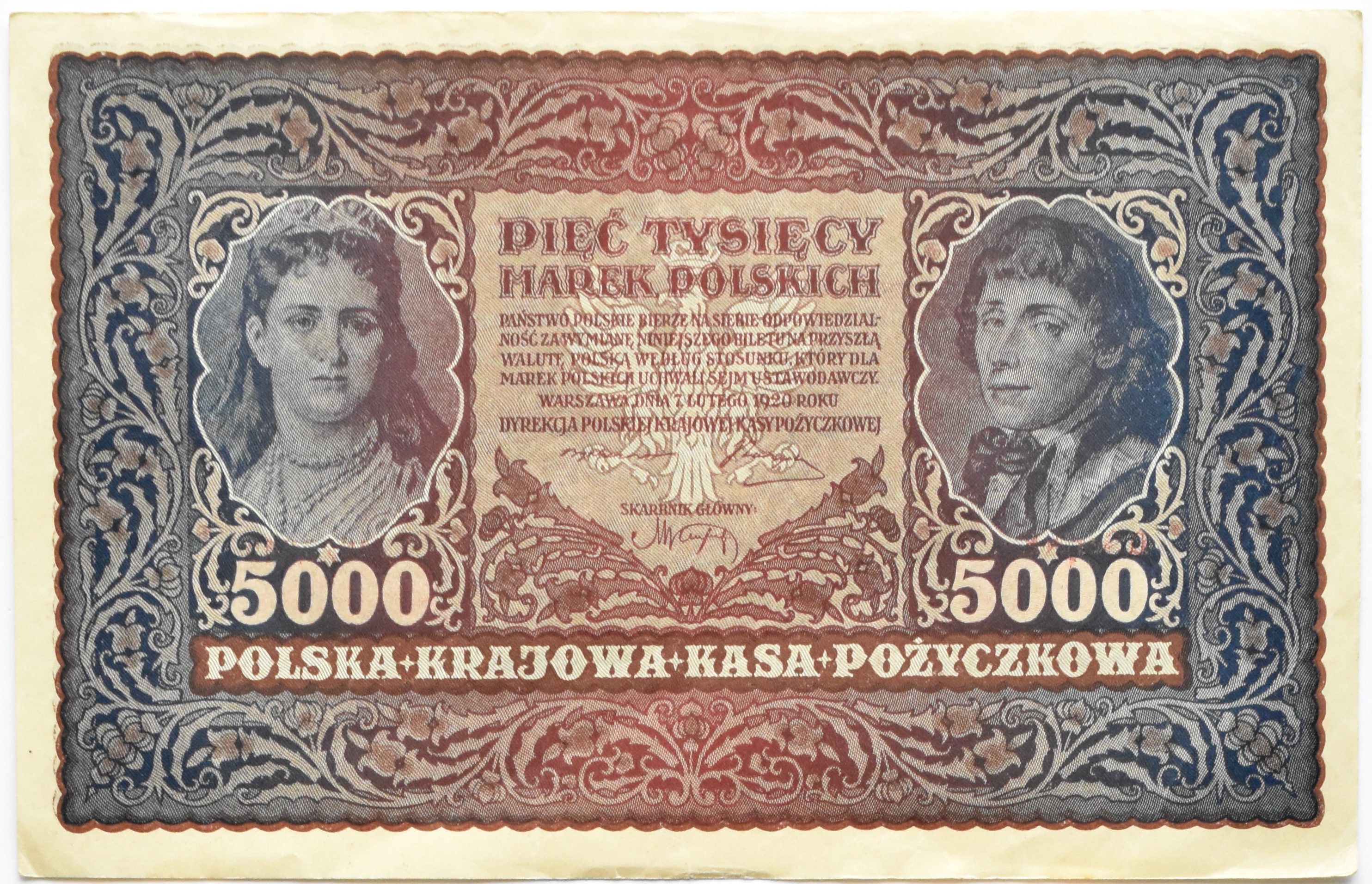 Polska, II RP, lot 5000 marek 1920, II serja E, Warszawa - Aukcja ...