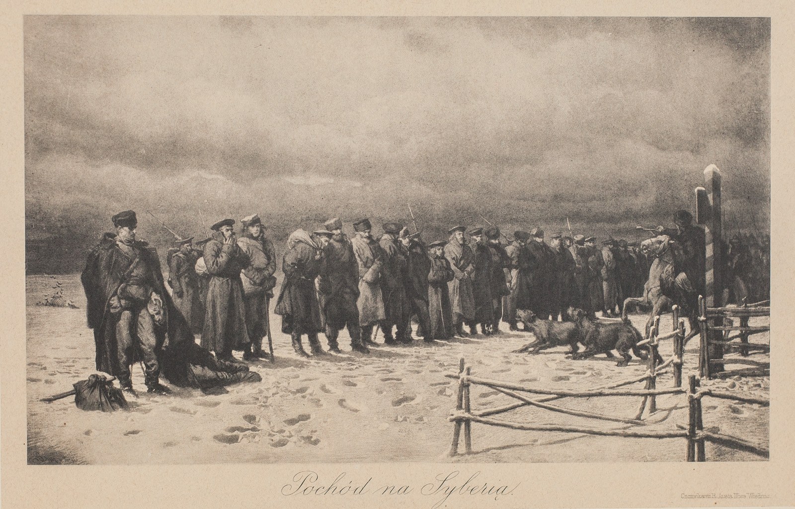 Artur GROTTGER, Polska XIX w. (1837 - 1867), Pochód na Sybir, ok. 1865 ...