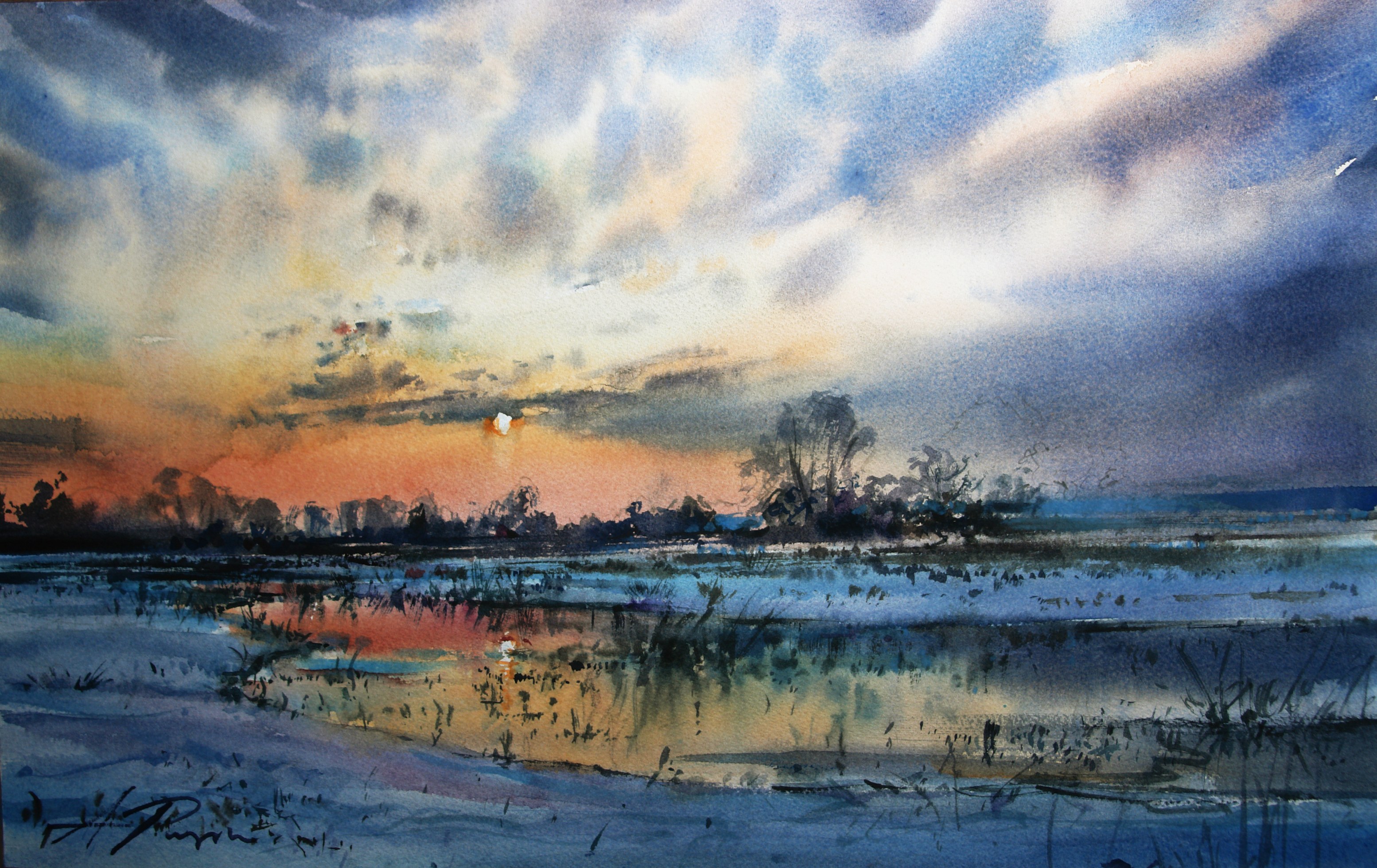 Adam Papke, Zimowy zmierzch, 2022 - Aukcja internetowa / Licytacja ...