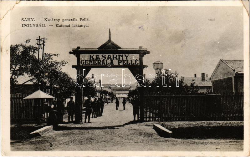 1938 Ipolyság, Sahy; Kasárny generála Pellé / Katonai laktanya ...