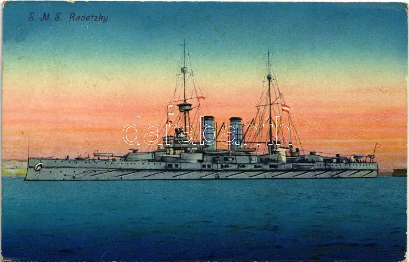 1916 SMS Radetzky az Osztrák-Magyar Haditengerészet Radetzky-osztályú ...