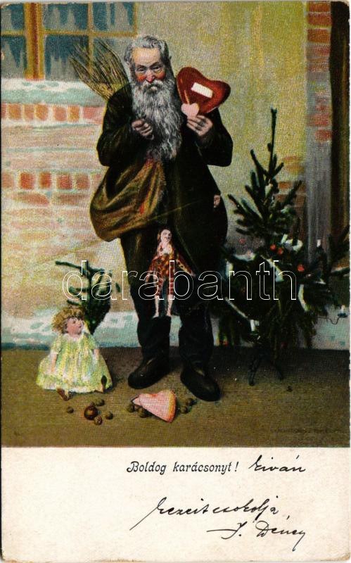 1904 Boldog karácsonyt! Mikulás / Christmas greeting, Saint Nicholas ...