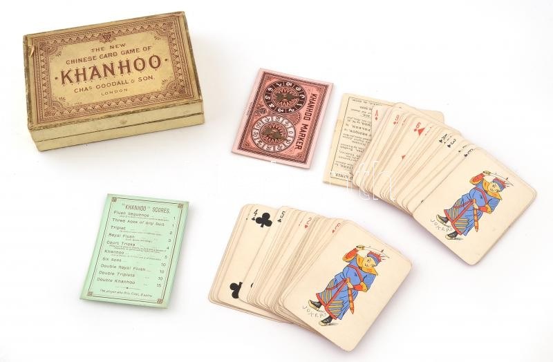 1898 Khanhoo Chinese card game. Kínai kártya paklik, játékleírással ...
