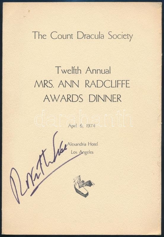 1974 The Count Dracula Society Twelfth Annual Mrs. Ann Radcliffe Awards ...