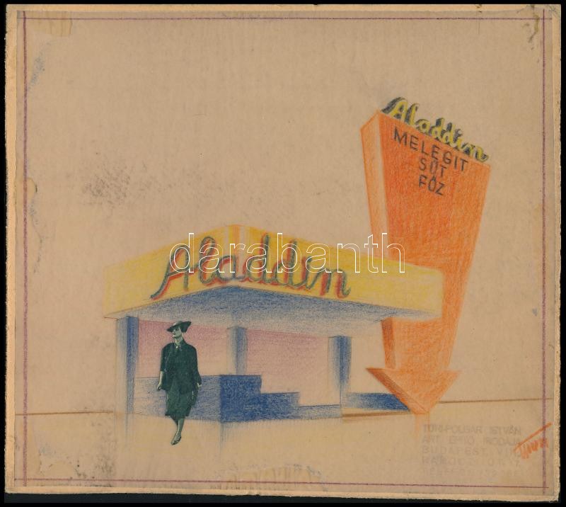 Túri-Polgár István (1884-1980): "Aladdin Melegít Süt Főz", art-deco ...