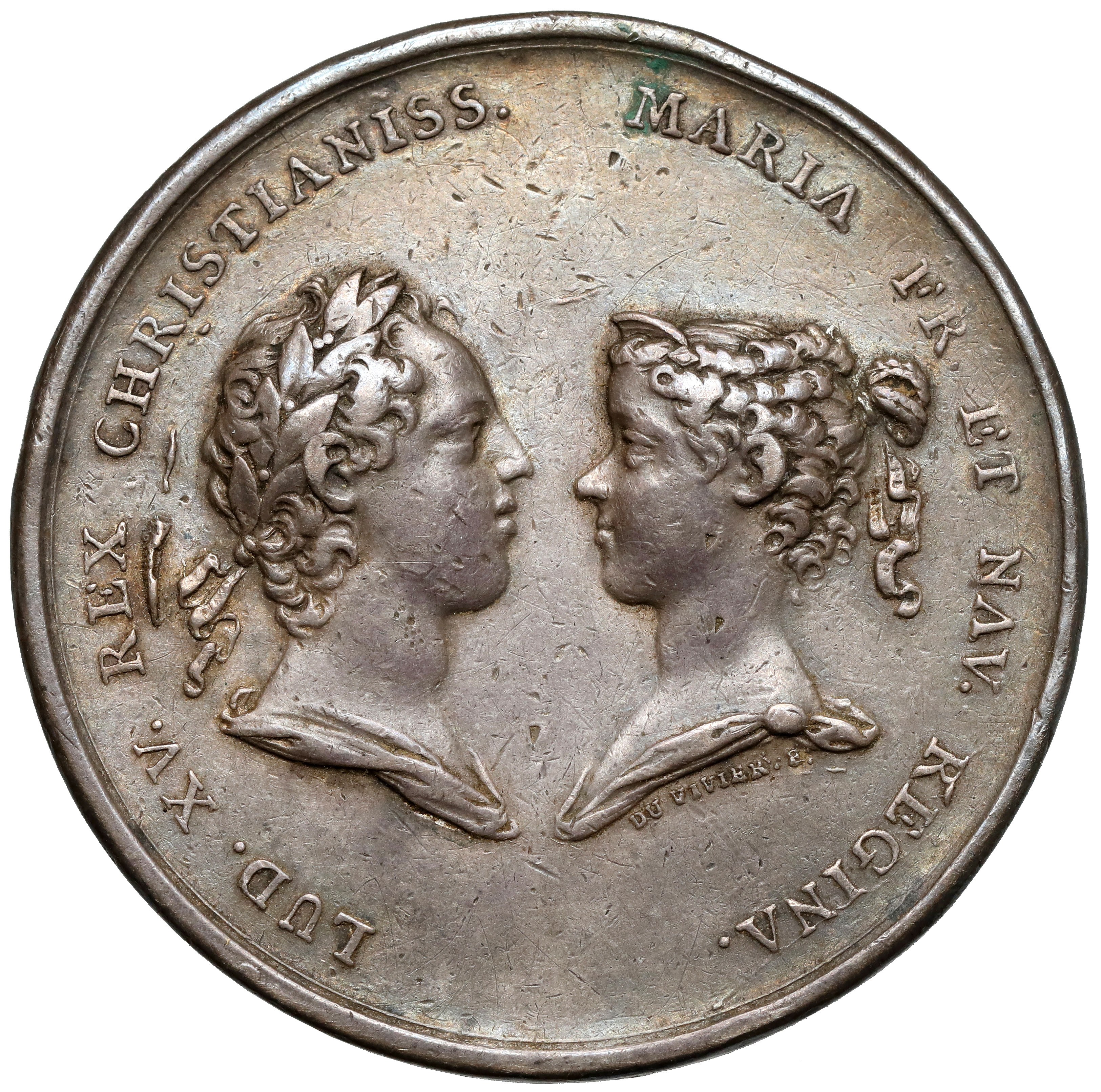Francja, Ludwik XV, Medal zaślubinowy z Marią Leszczyńską 1725 ...