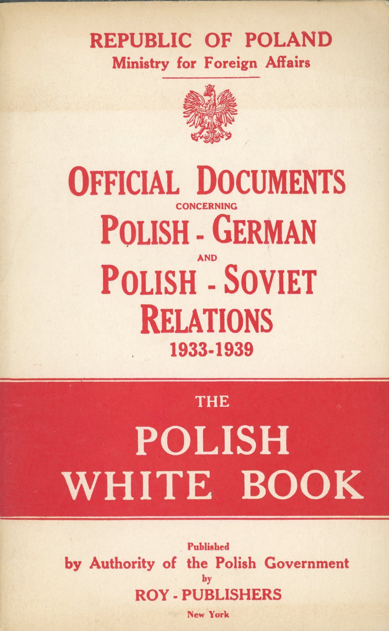 The Polish White Book - Official Documents concerning polish-german and ...
