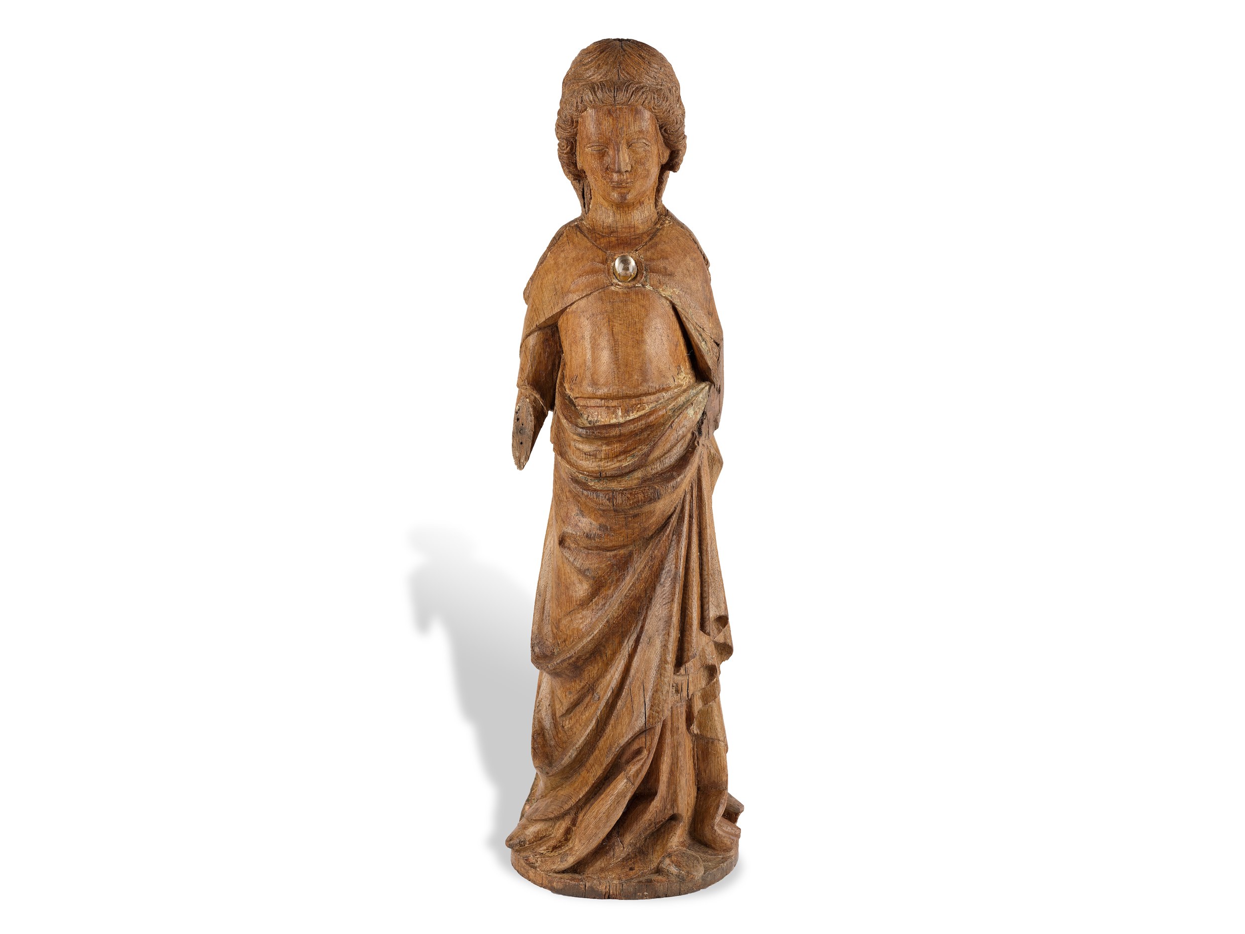 Museum-quality sculpture of a standing Saint Ursula, Westphalia/Cologne ...
