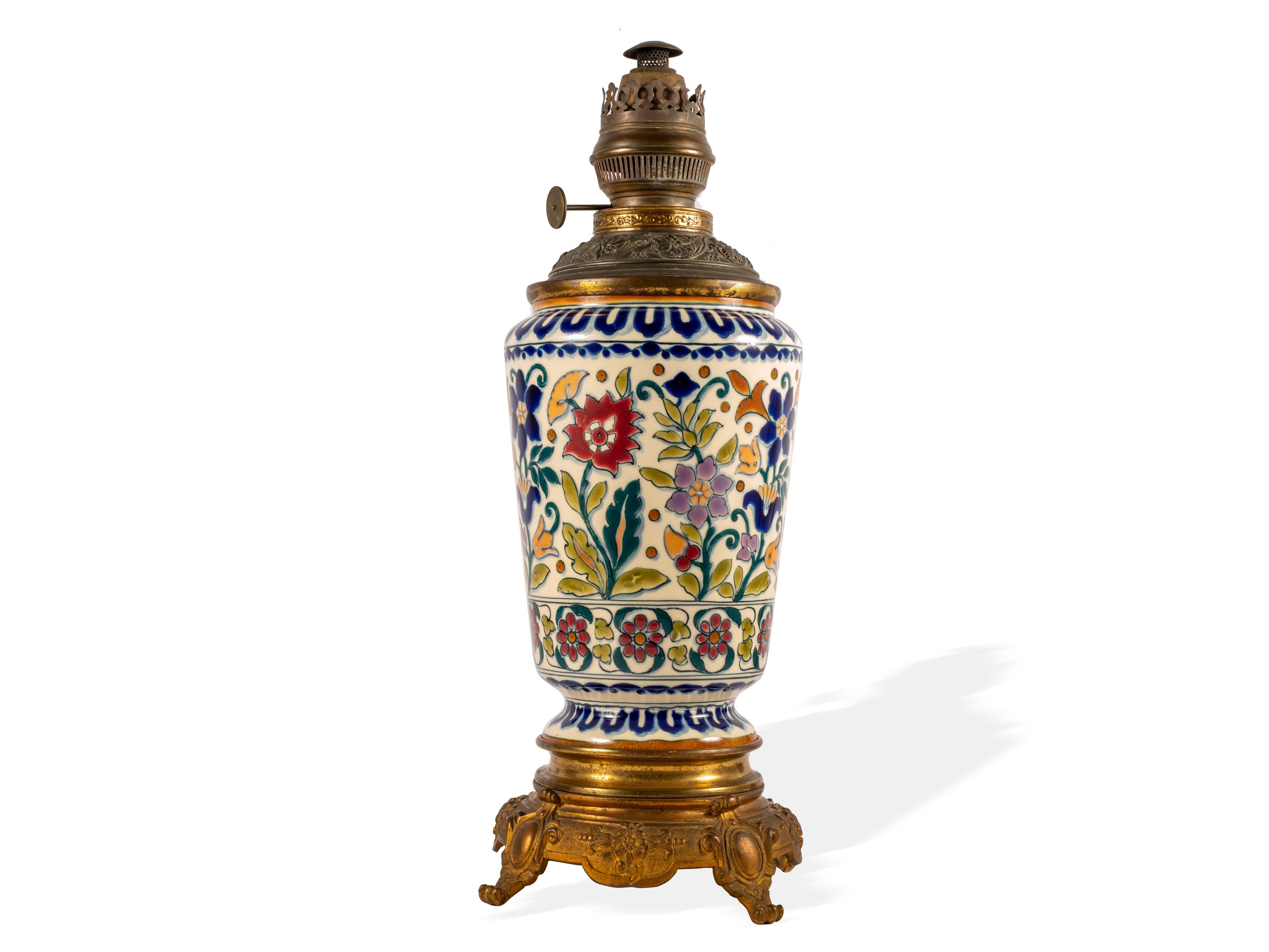 Lamp base, Zsolnay, Pecs, Around 1895/1900 - Aukcja internetowa ...