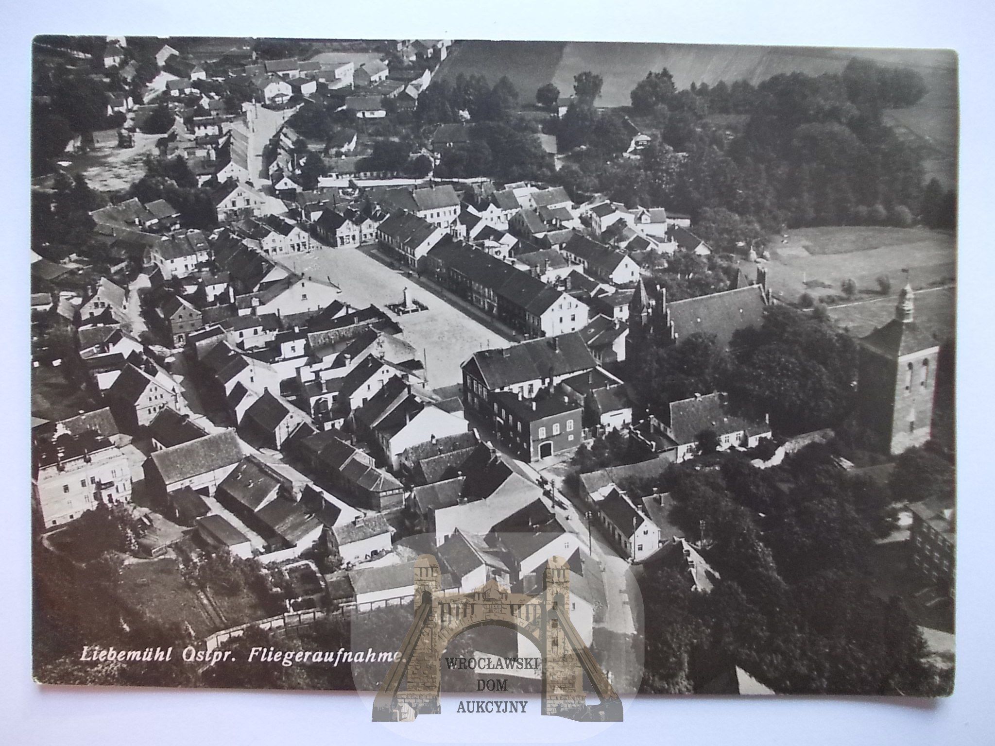 Miłomłyn k. Ostróda, Liebemuhl, panorama lotnicza, ok. 1930 - Aukcja ...