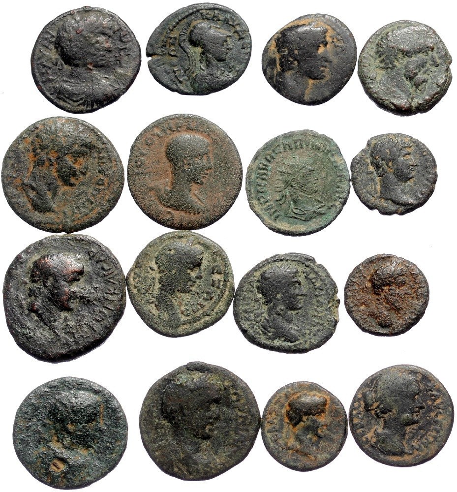 16 Roman Provincial coins (Bronze, 79,4g) - Aukcja internetowa / Licytacja online - Cena - OneBid