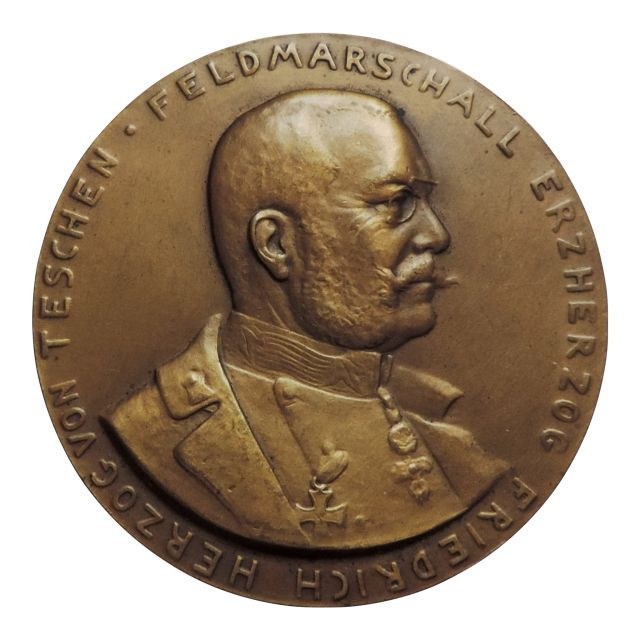 FJI 1848-1916, Bz medaile 55mm r. 1914 "polní maršál Friedrich ...