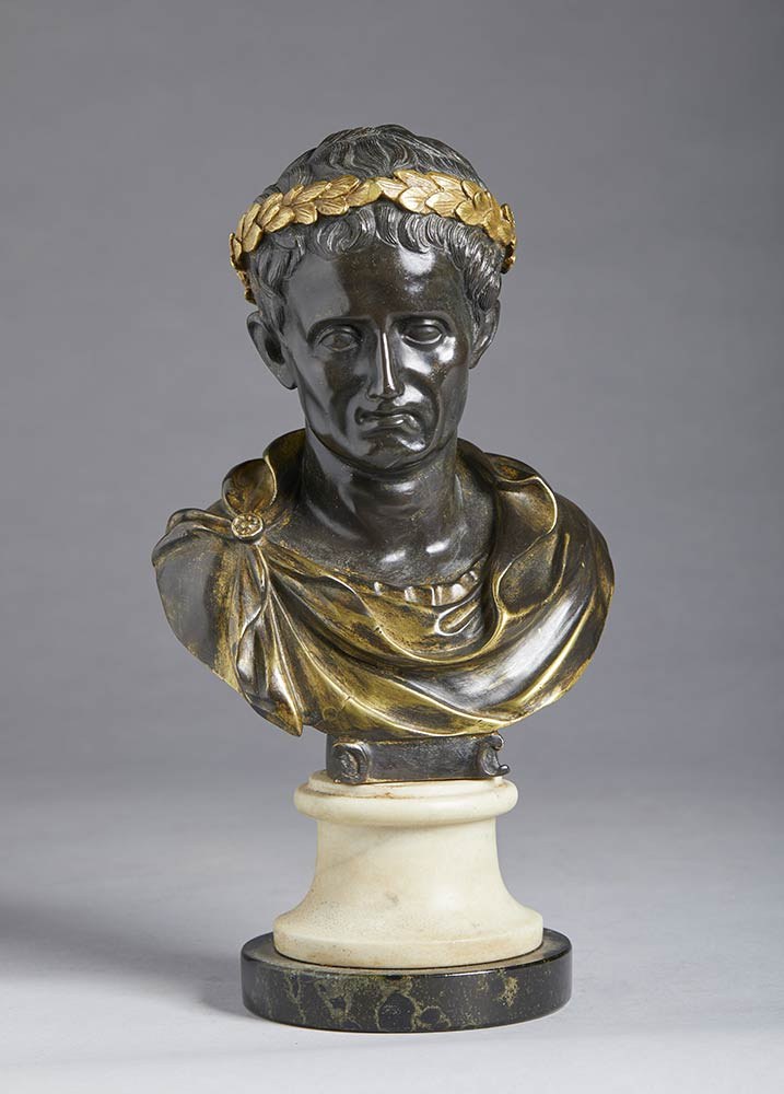 FOUNDRY, BEGINNING OF THE XIX CENTURY, Emperor bust with laurel wreath (Julius Caesar?) - Aukcja ...