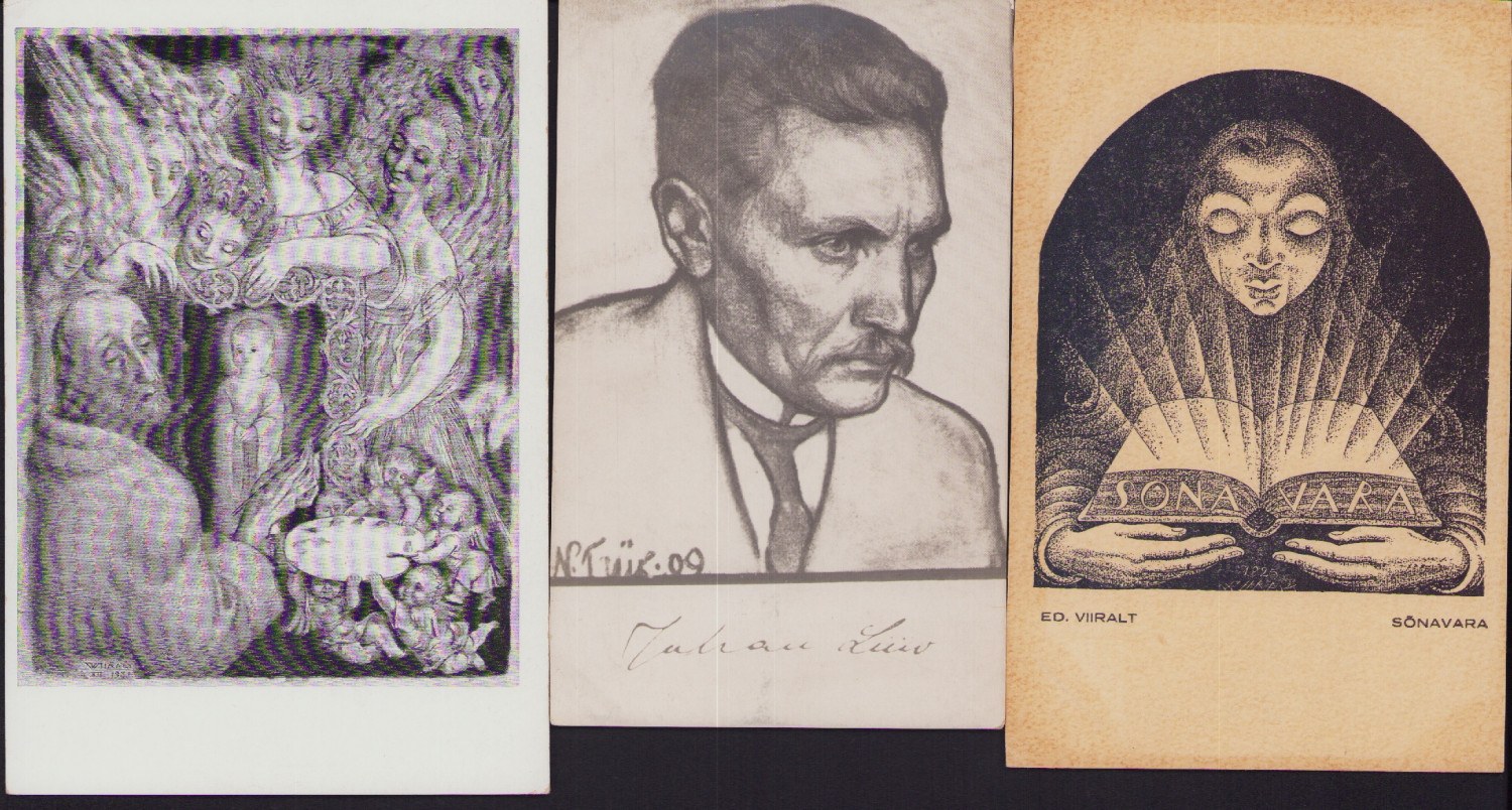 Estonia Group of postcards - J. Liiv, Ed. Viiralt Sõnavara & Maalija ...