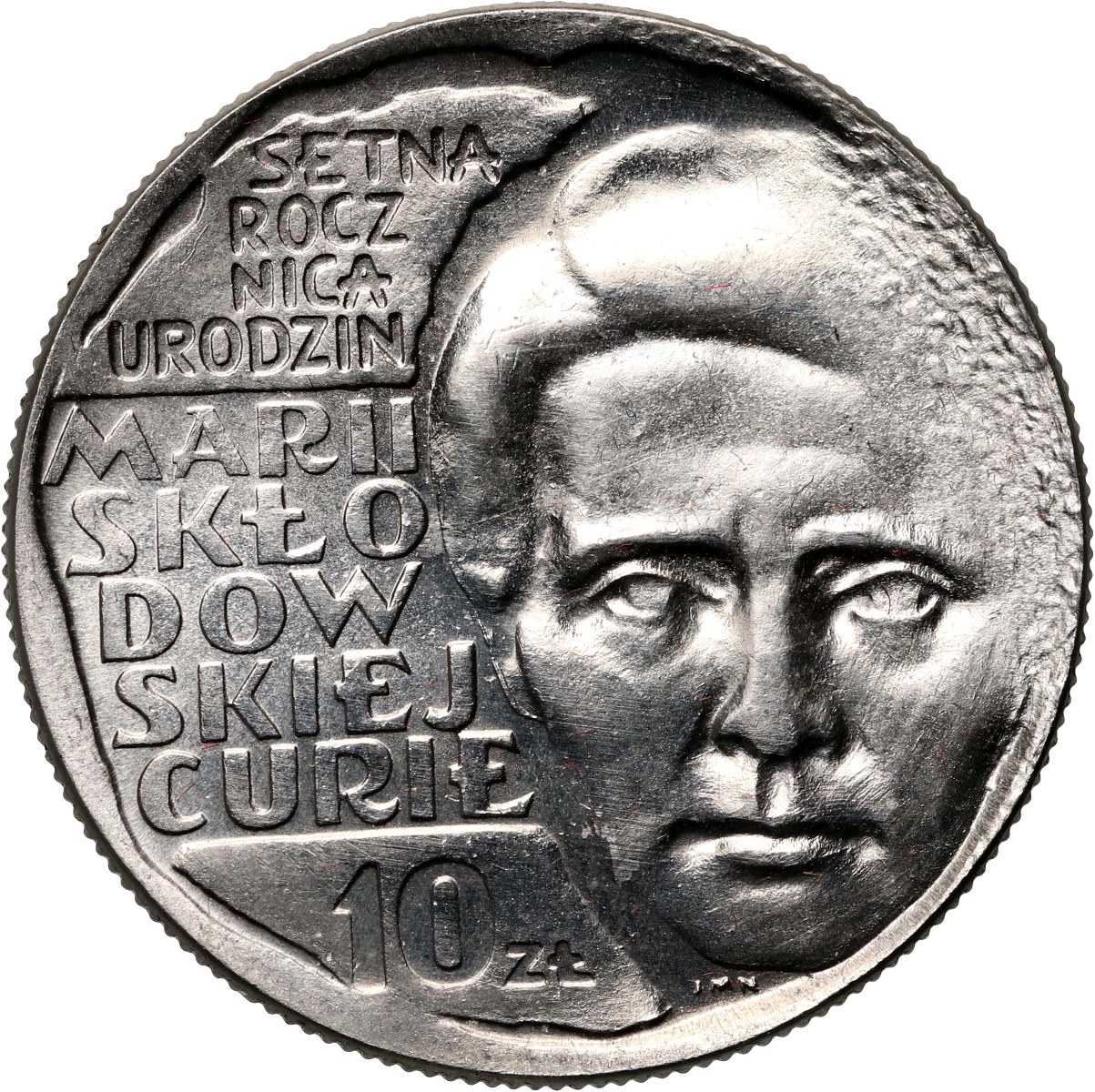 PRL, 10 złotych 1967, Maria Skłodowska-Curie, PRÓBA, nikiel - Aukcja ...