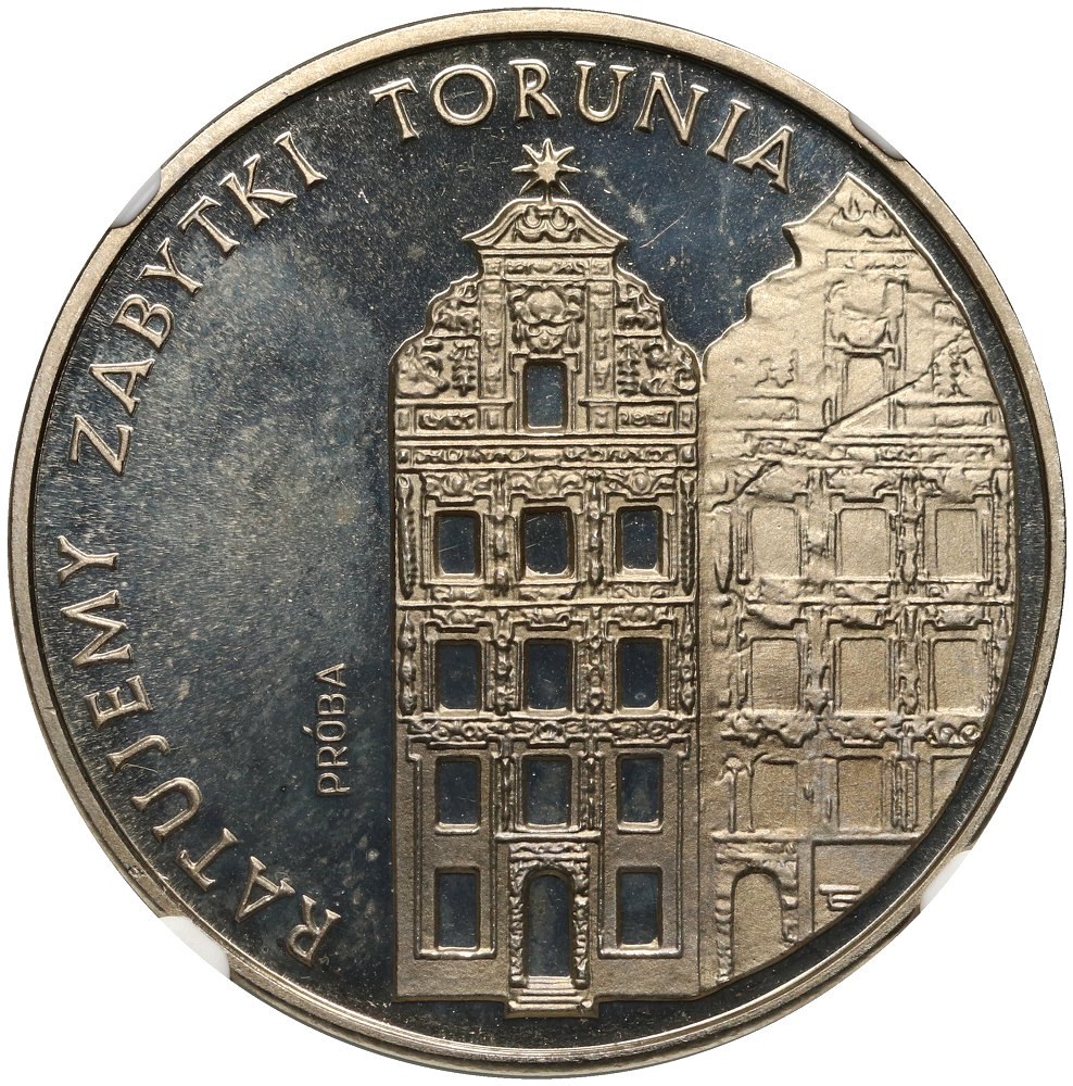 PRL, 5000 złotych 1989, Zabytki Torunia, PRÓBA, nikiel - Aukcja internetowa / Licytacja online ...