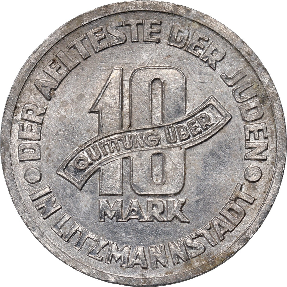 Lodz ghetto, 10 marks 1943, Lodz, aluminum - Online auction / Online ...