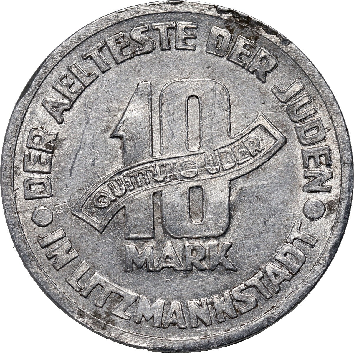 Lodz ghetto, 10 marks 1943, Lodz, aluminum - Online auction / Online ...