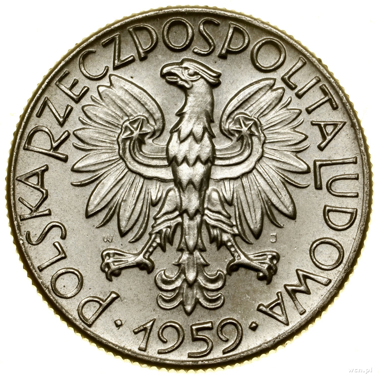 5 zloty, 1959, Warsaw, Poland; Symbols of the National Economy ...