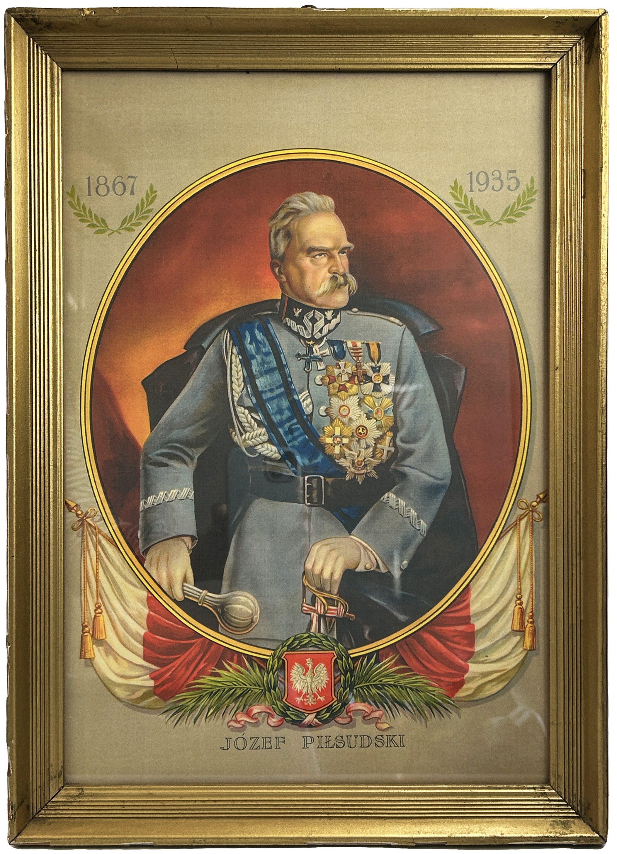 Patriotic poster Józef Piłsudski Art Deco - Online auction / Online ...
