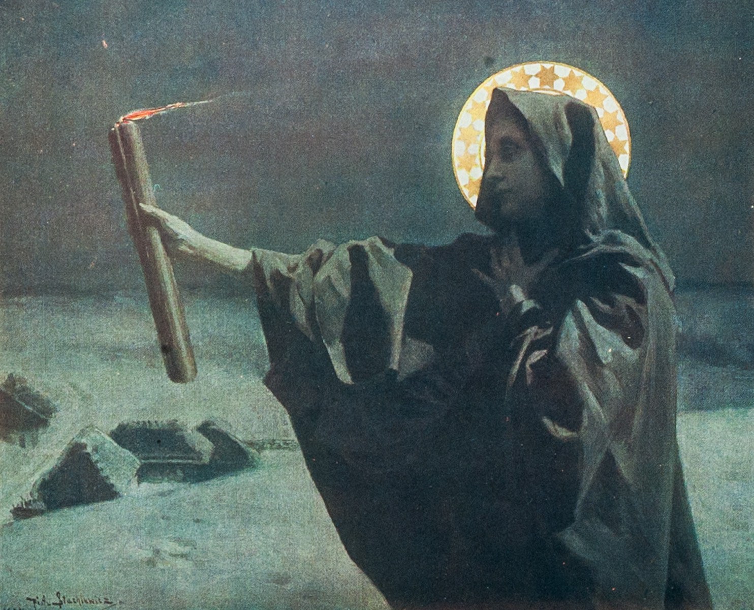 Piotr STACHIEWICZ, Polska (1858 - 1938), JAK MATKA BOSKA GROMNICĄ ...