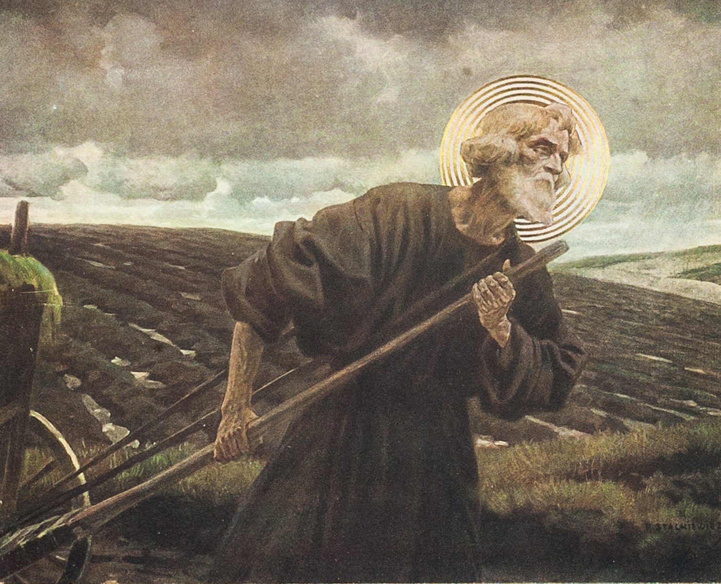 Piotr STACHIEWICZ, Polska (1858 - 1938), CZASEM ŚWIĘTY JÓZEK CIĄGNIE ...