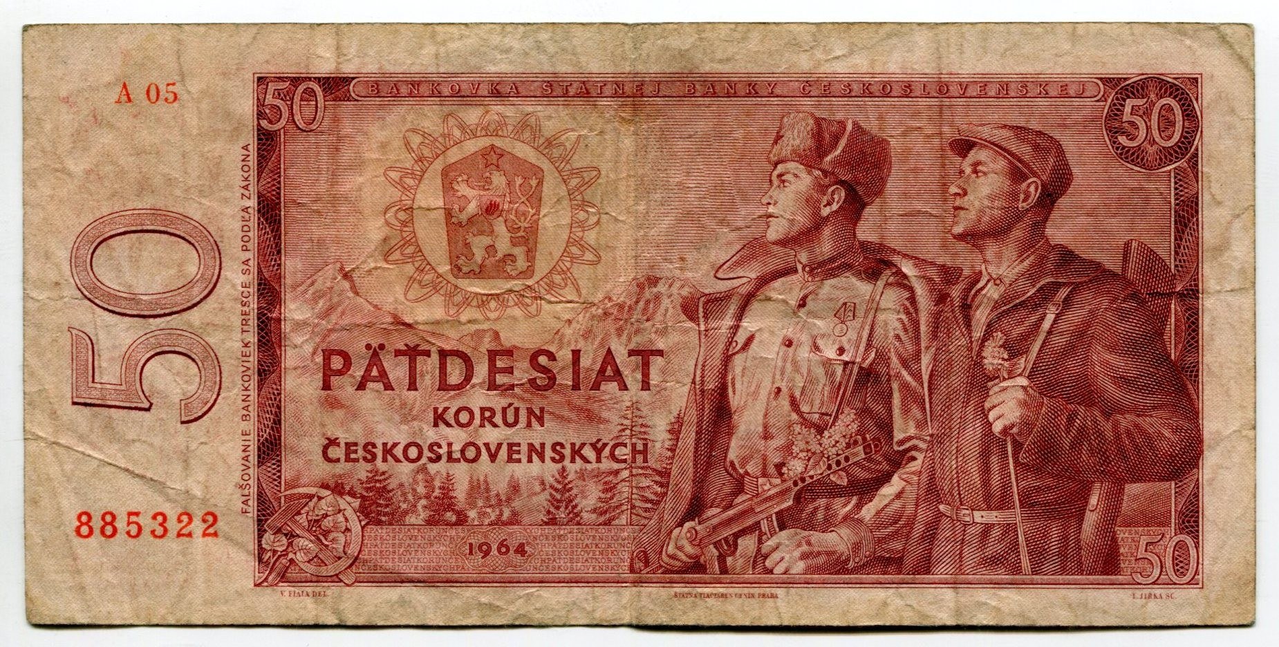 Czechoslovakia 50 Korun 1964 (1965) (ND) Rare Serie - Aukcja ...