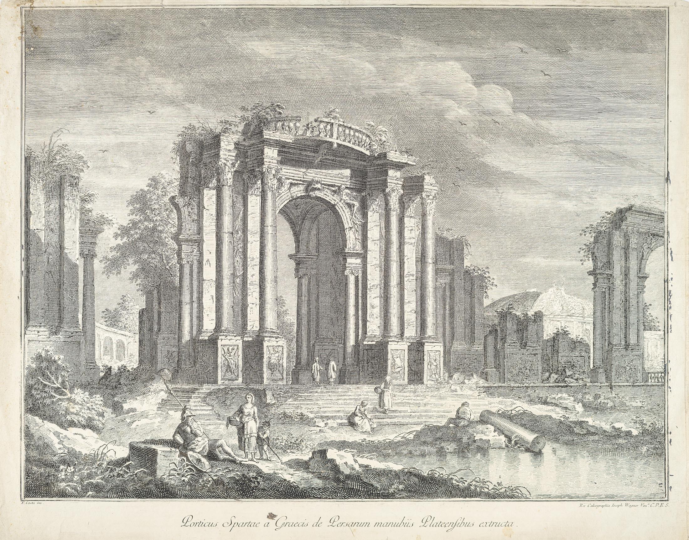 Joseph Wagner (1706-1780), Portyk w Platejach, XVIII wiek - Aukcja ...