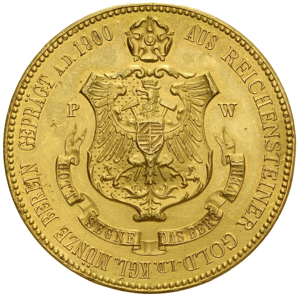 Gold medal by O. Schultz, 1900, commissioned by Royal Counselor Hermann ...