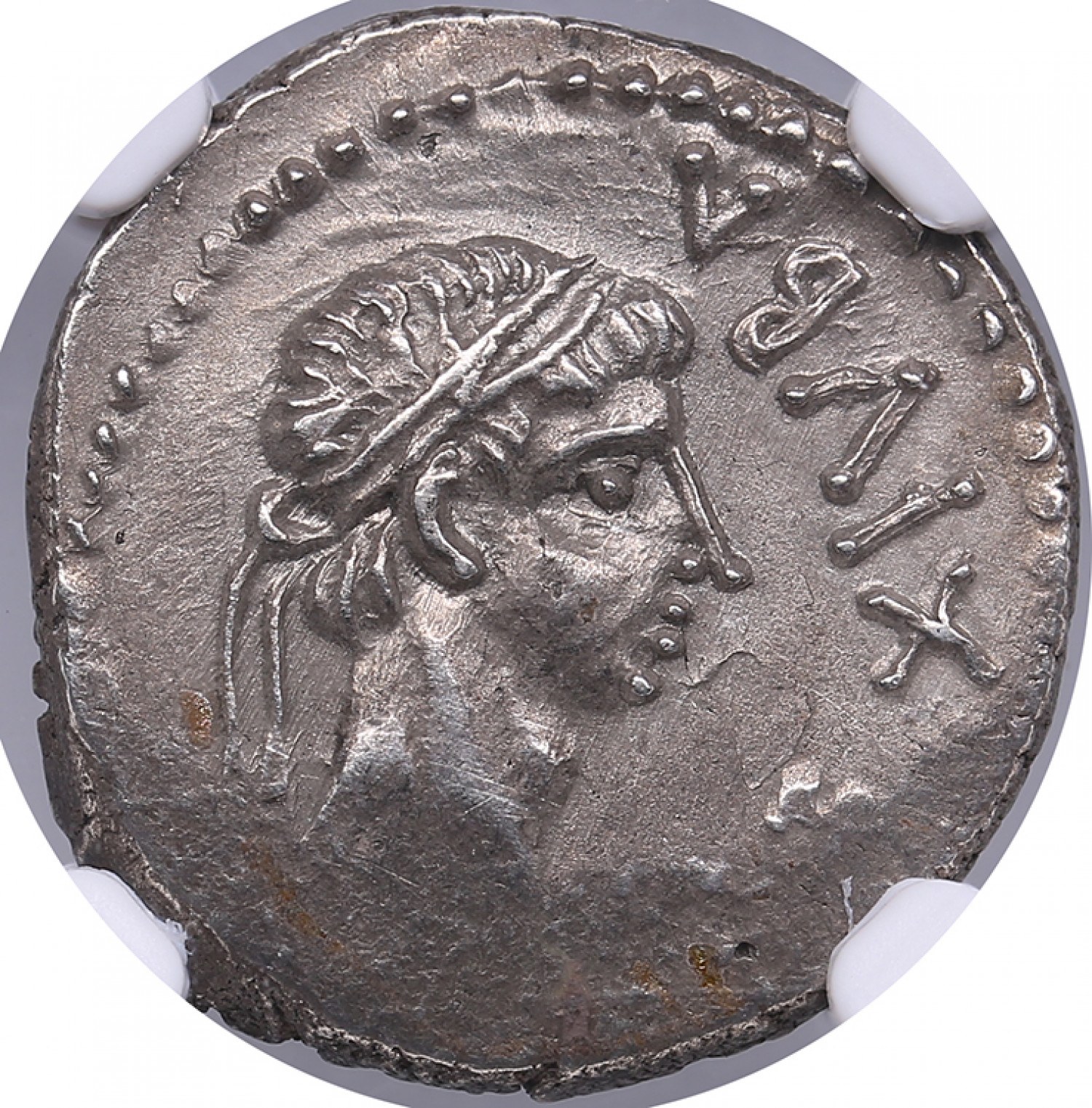 Kingdom of Mauretania AR Denarius - Juba II & Cleopatra Selene 25 BC ...