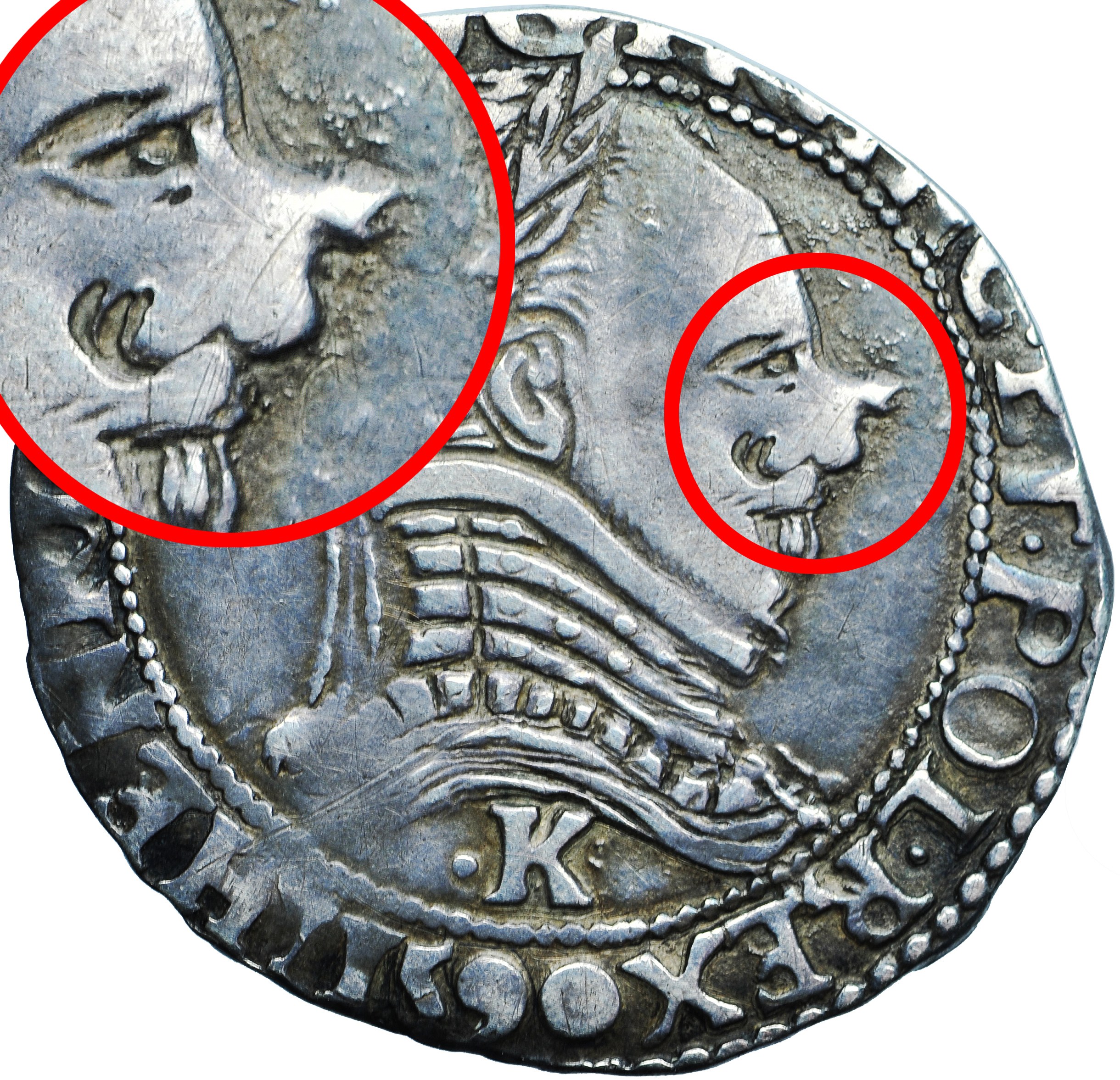 Francja, Liga w imieniu Henryka III (Henryka Walezego), ½ franka au col ...