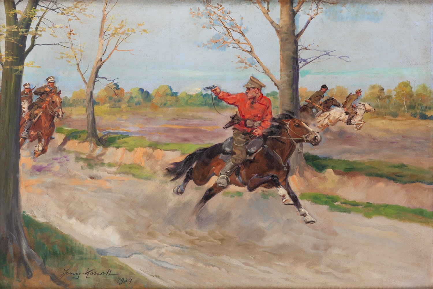 Jerzy Kossak (1886 Kraków - 1955 Kraków), Bolszewika Goń!, 1939 ...