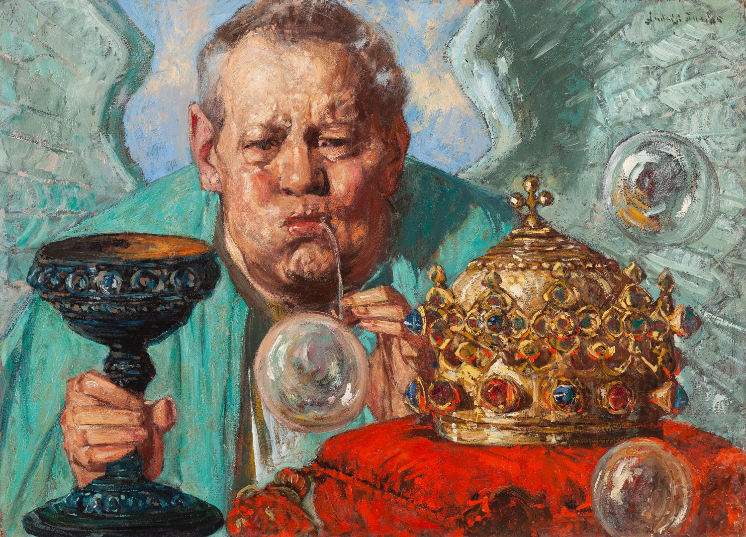 Ludwik Stasiak (1858 Bochnia - 1924 Kraków), Autoportret - Aukcja ...