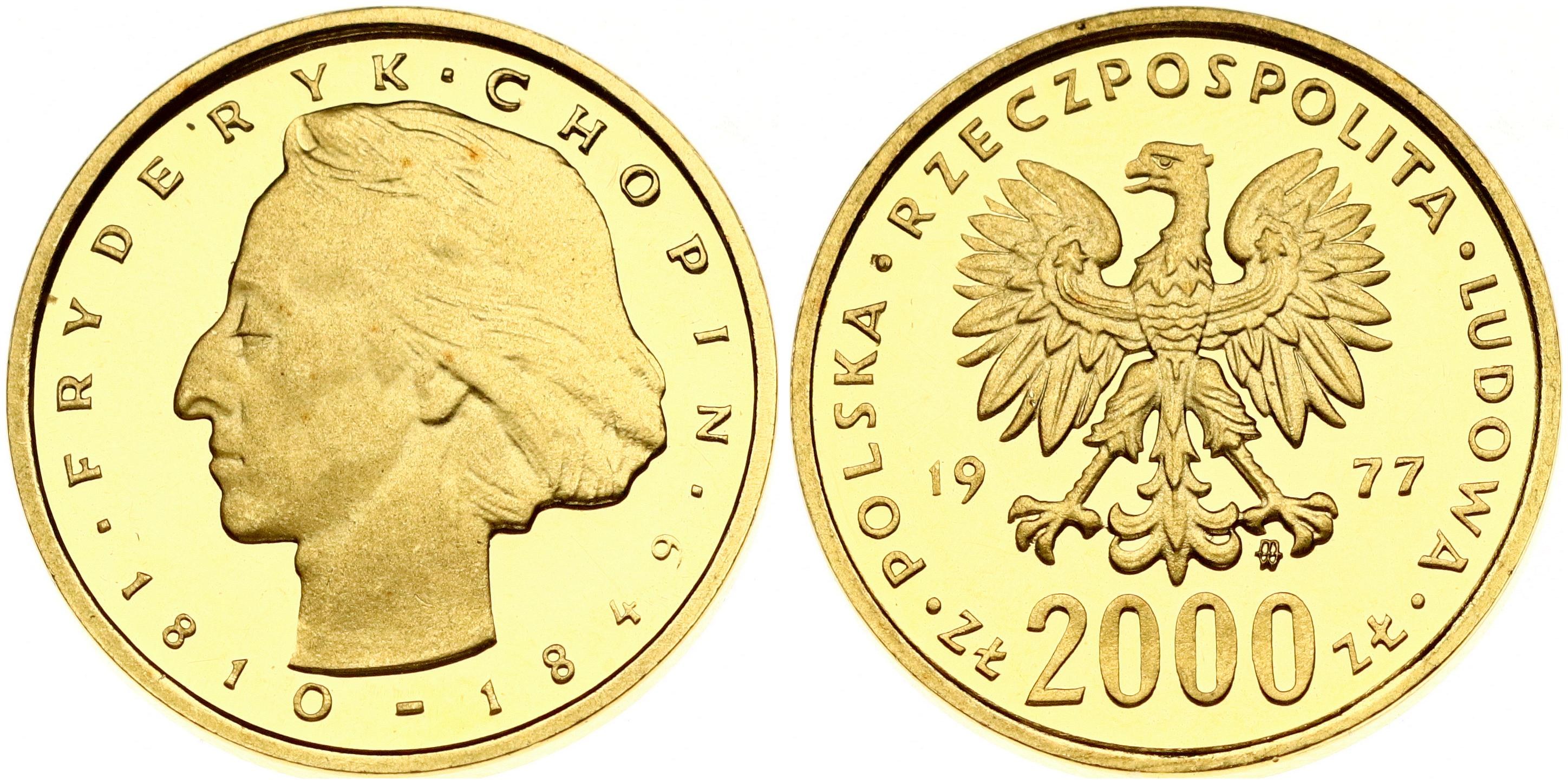 Poland 2000 Zlotych 1977MW Fryderyk Chopin - Aukcja internetowa ...