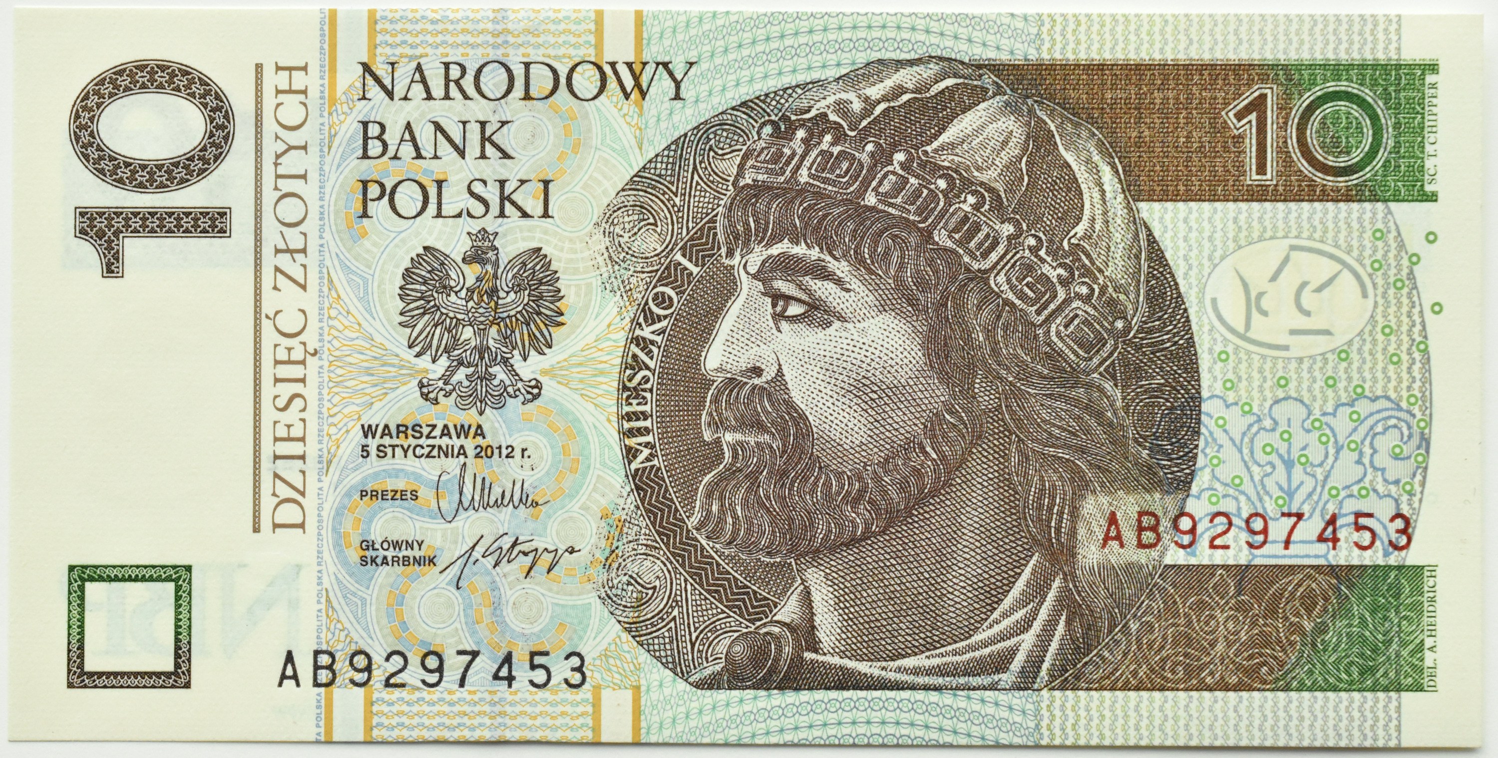 Polska, III RP, Mieszko I, 10 złotych 2012, seria AB, Warszawa, UNC ...