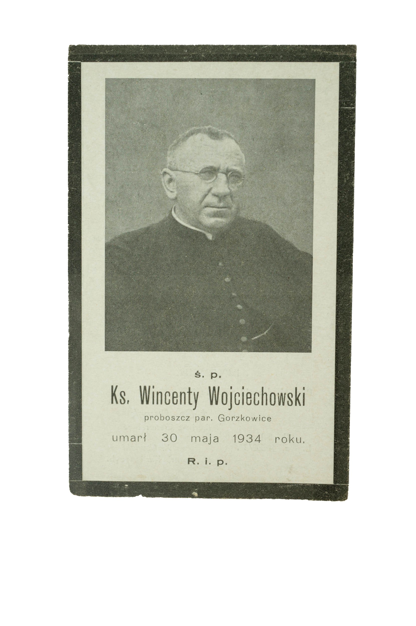 Klepsydra ks. Wincenty Wojciechowski, proboszcz parafii Gorzkowice w ...