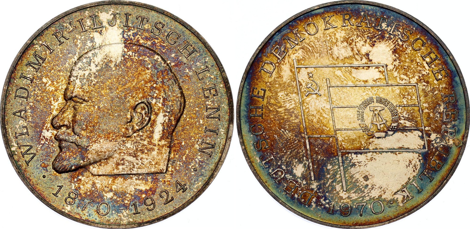 Germany - DDR Silver Commemorative Medal "Wladimir Iljitsch Lenin - 100 ...