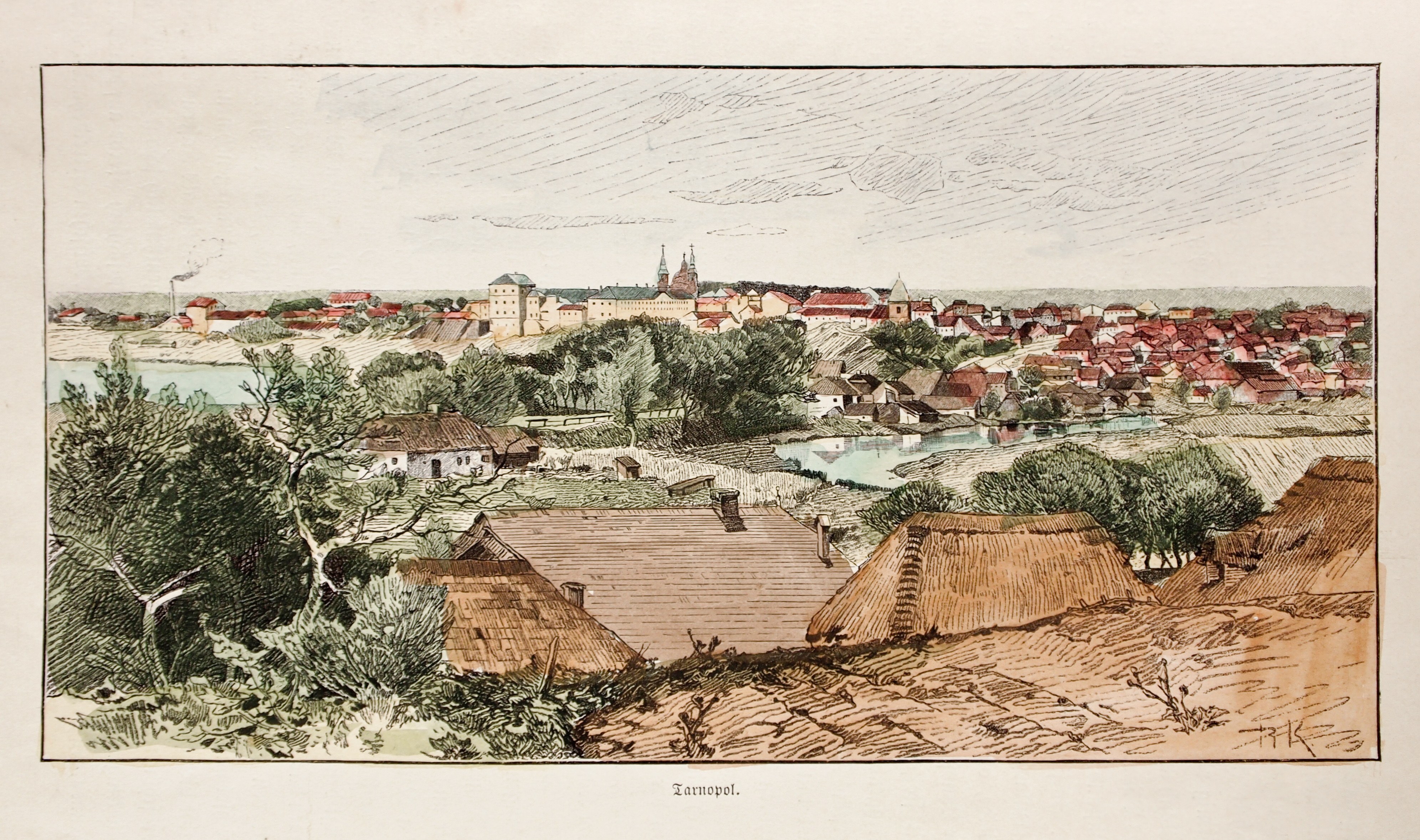 TARNOPOL (ukr. Тернопіль). Panorama miasta, anonim (sygn. RK ...